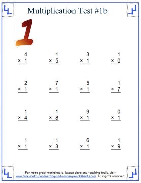 Multiplication Test - Multiples Up To Twelve